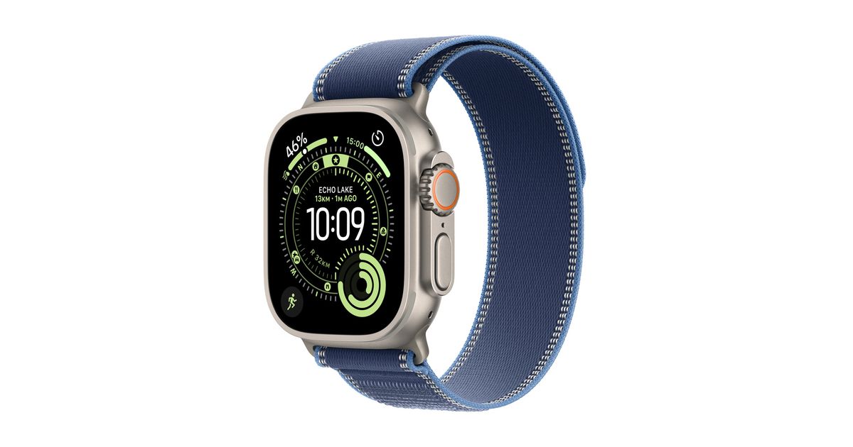 Apple Watch Ultra 3 GPS + Cellular 49mm Přírodní titan s modrým/jasně ...