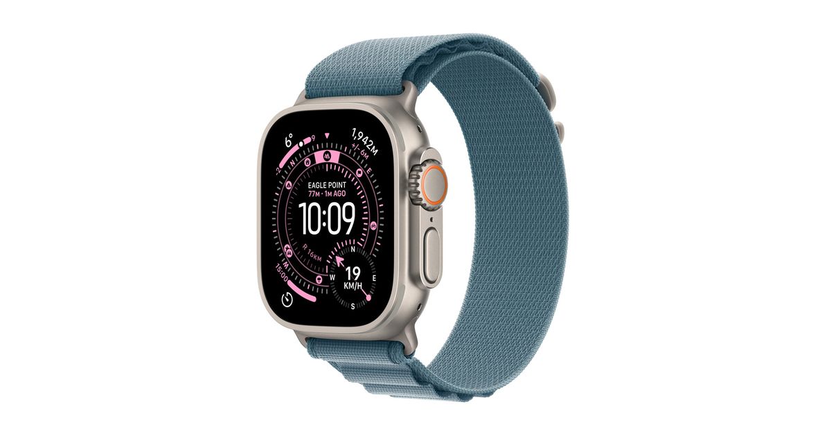 Apple Watch Ultra 3 GPS + Cellular 49mm Přírodní titan se světle modrým ...
